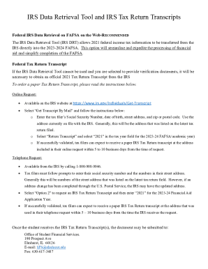 Fillable Online IRS Data Retrieval Tool and IRS Tax Return ...