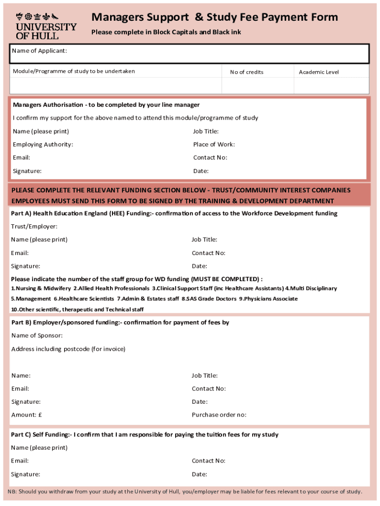 Fillable Online Managers Support Form Fax Email Print - pdfFiller