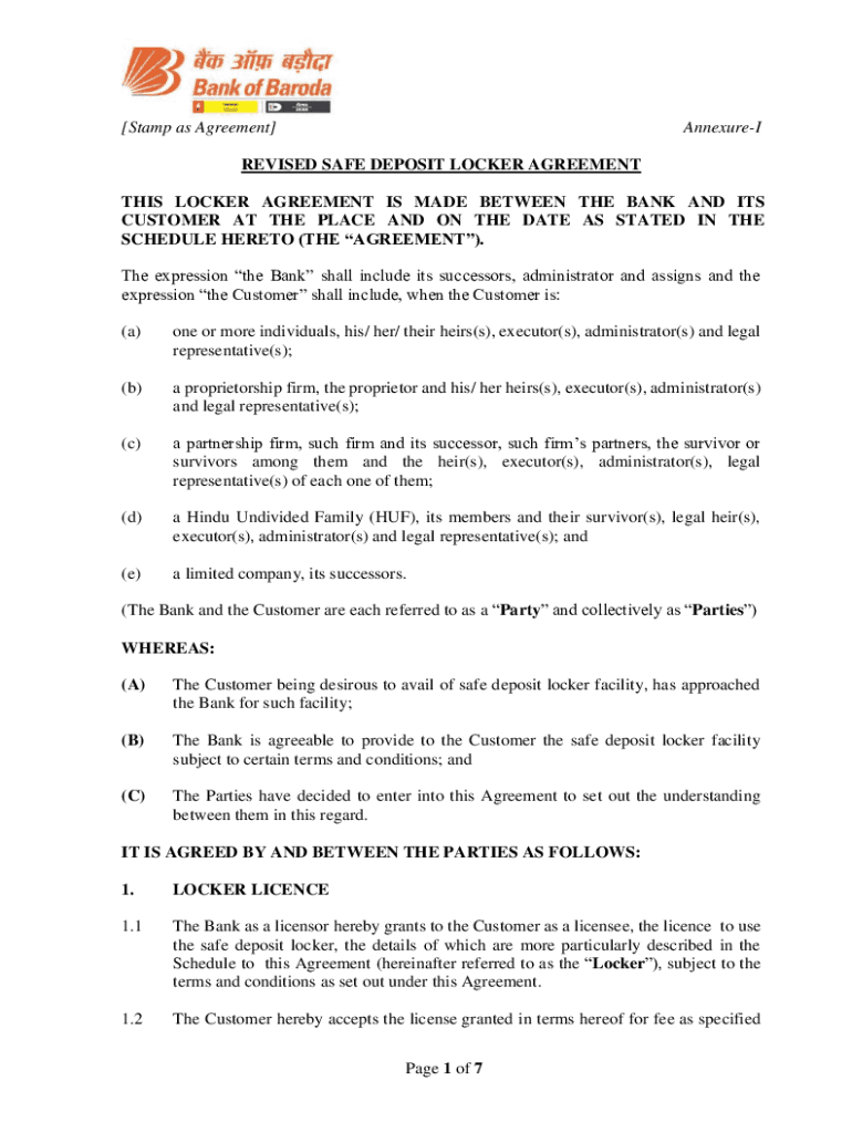 Fillable Online Page 1 of 7 Stamp as Agreement Annexure-I REVISED SAFE ... Fax Email Print ...