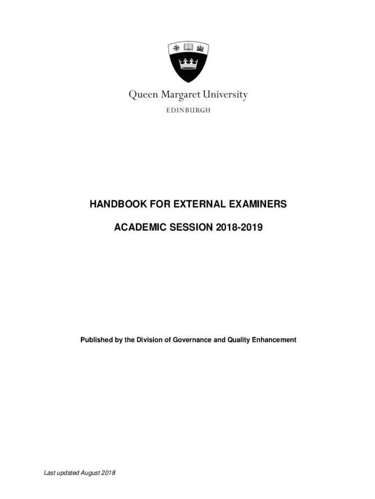 Fillable Online External examiners (taught programmes)Quality Handbook ...