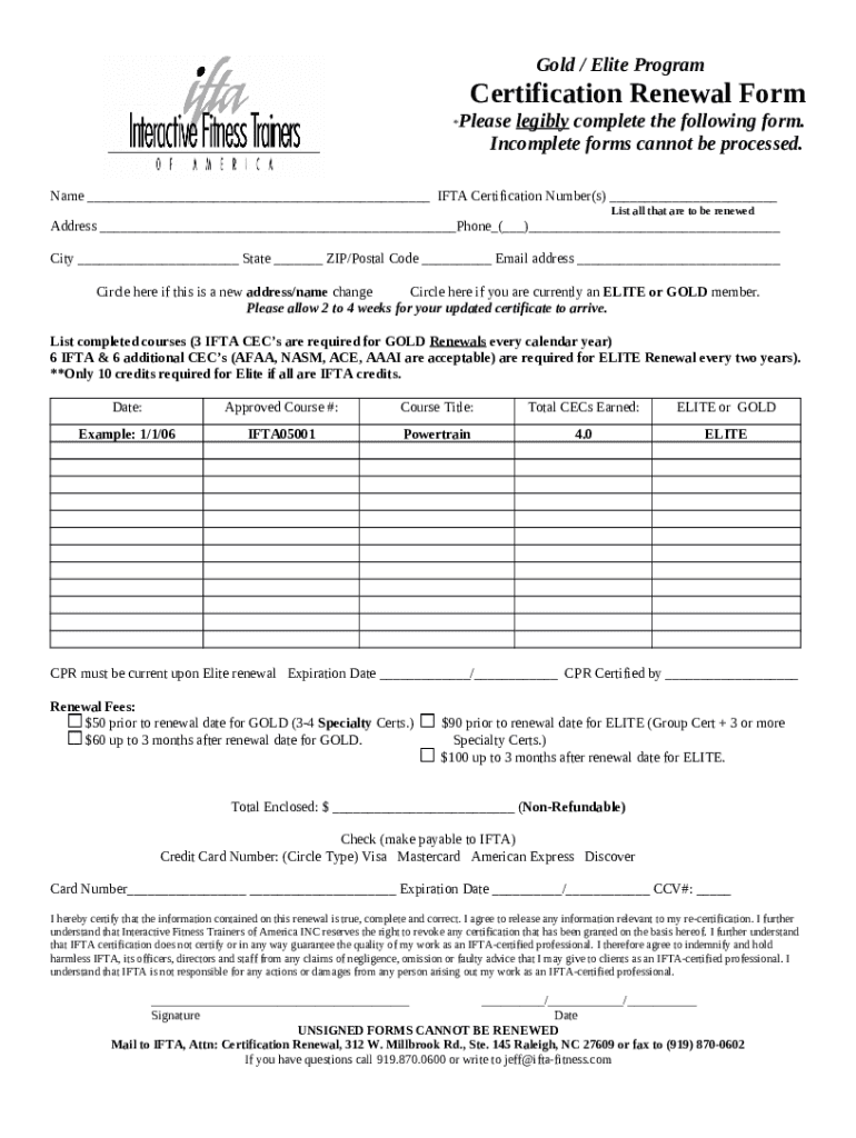 1-year Specialty Certification Renewal * ... Doc Template | pdfFiller