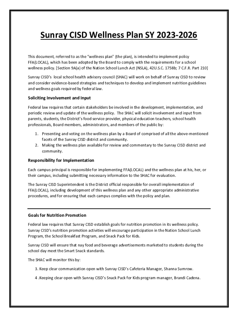 Fillable Online Wellness Plan Template Fax Email Print - pdfFiller