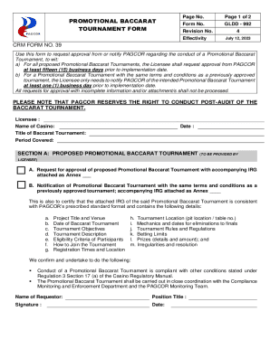 Fillable Online ELECTRONIC GAMING MACHINE TOURNAMENT FORM Fax Email ...