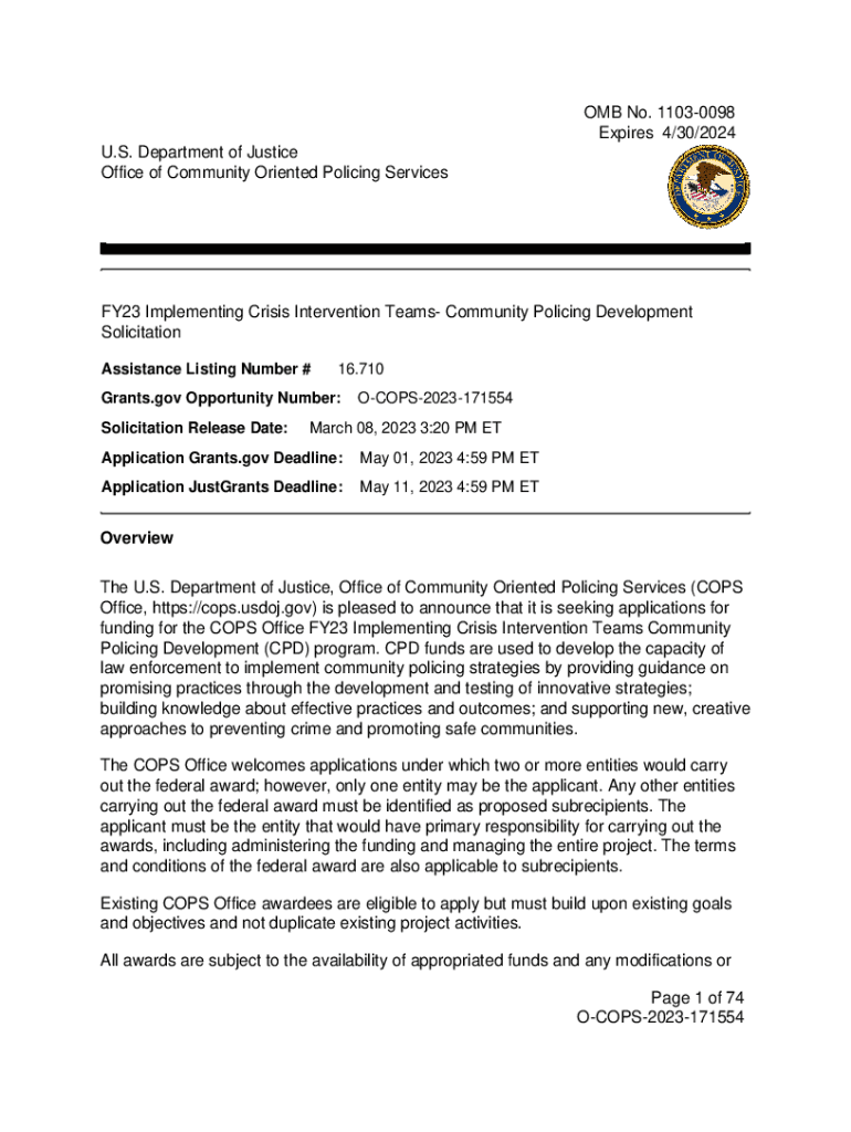 Fillable Online cops usdoj Selected Department of Justice Programs Fax ...
