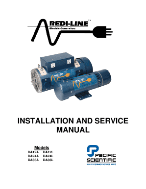 Fillable Online REDI-LINE ELECTRIC GENERATORS USER'S GUIDE. ... Fax ...