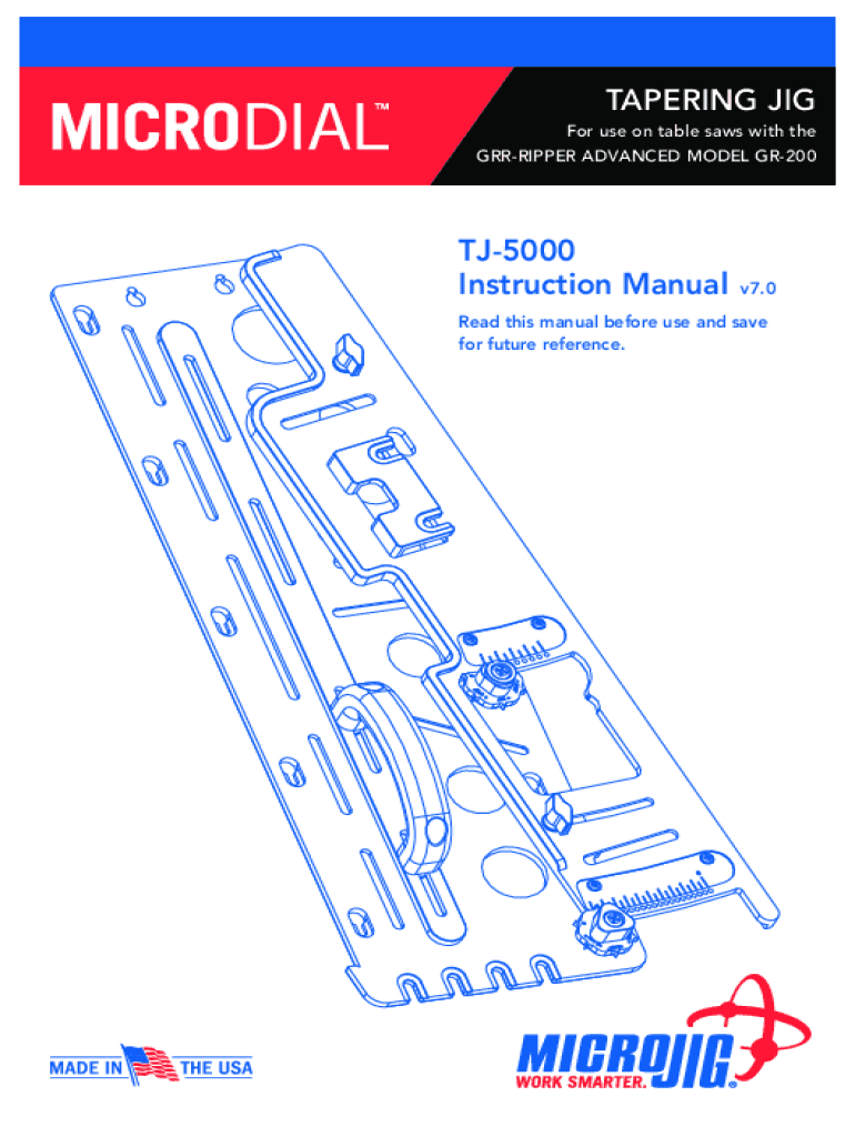 Fillable Online A Table Saw Tapering Jig That Does It All / Free Plans ...