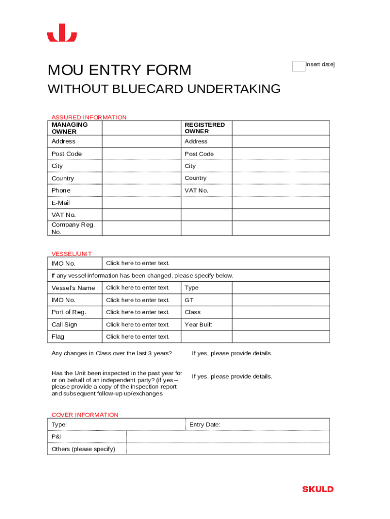 MOU Entry (Download word) Doc Template | pdfFiller