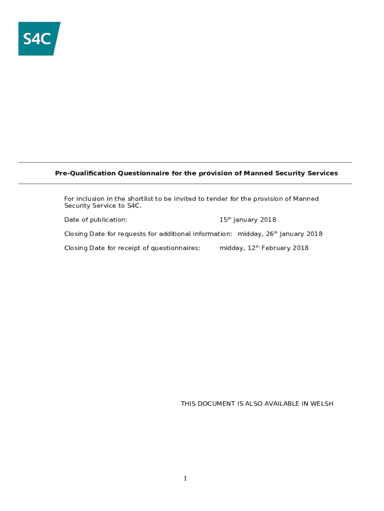 Invitation to BidProcurement for the Provision of Security ... Doc Template | pdfFiller