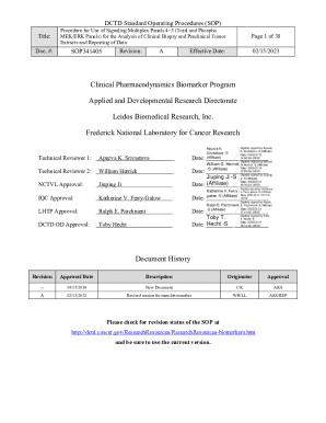 Fillable Online dctd cancer Standard Operating Procedure (SOP) for the ...
