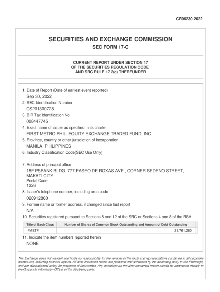 Fillable Online SEC Form 17-C Update on Material Transactions Fax Email ...