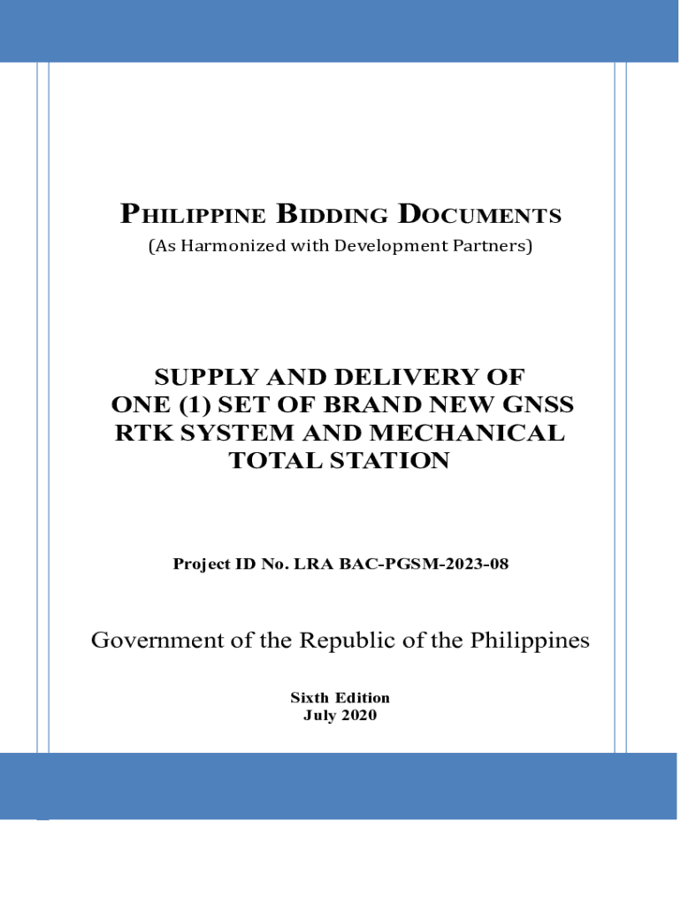 Fillable Online PBD - ONE (1) SET OF BRAND NEW GNSS RTK SYSTEM AND ...