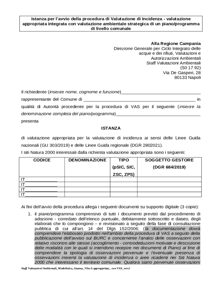 MODELLO DIISTANZADI VERIFICA DI ASSOGGETTABILIT A V - viavas regione ...