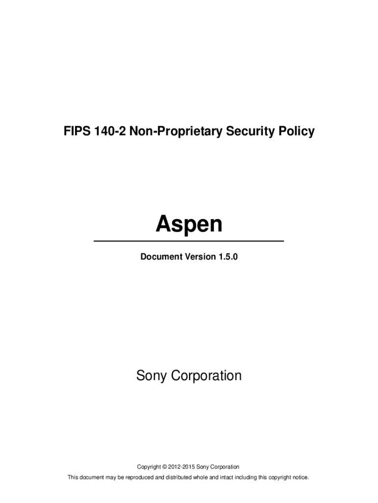 Fillable Online FIPS 140-2 Non-Proprietary Security Policy for the ...