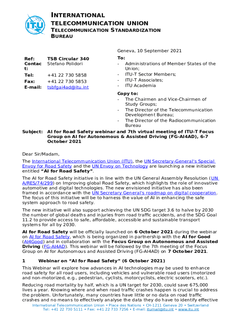 Annex 2 (to TSB Circular 86) Subject Doc Template | pdfFiller