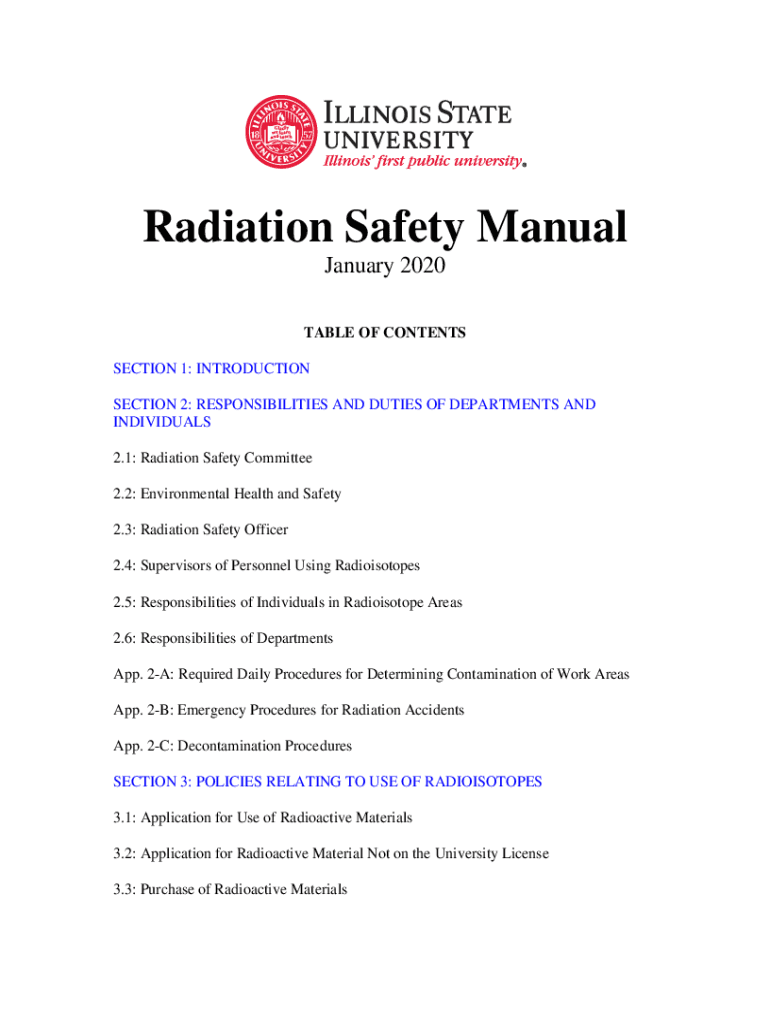 Fillable Online ehs illinoisstate 2.0 Responsibility and Authority ...