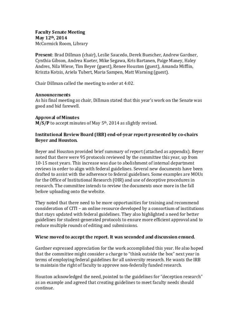 Fillable Online Brad Dillman (chair), Leslie Saucedo, Derek Buescher ...