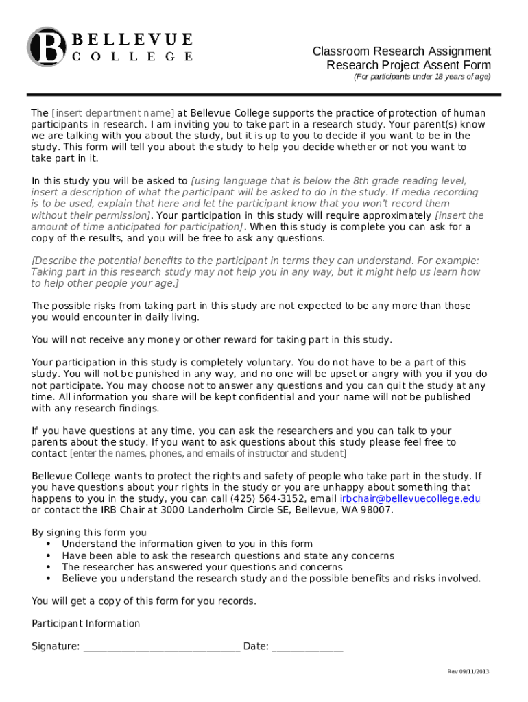 Class Assignment Research Assent Doc Template | pdfFiller