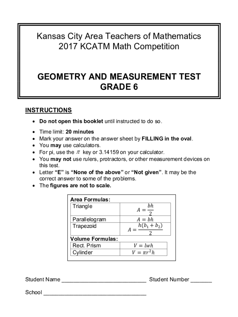 Fillable Online Standard 6.G.1: Find the area of right triangles, ... Fax Email Print - pdfFiller