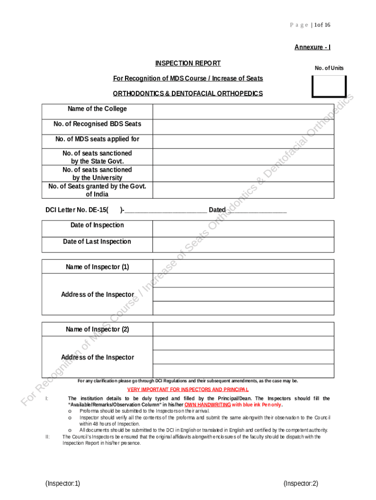 I:The institution details to be duly typed and filled by the Principal/Dean Doc Template | pdfFiller