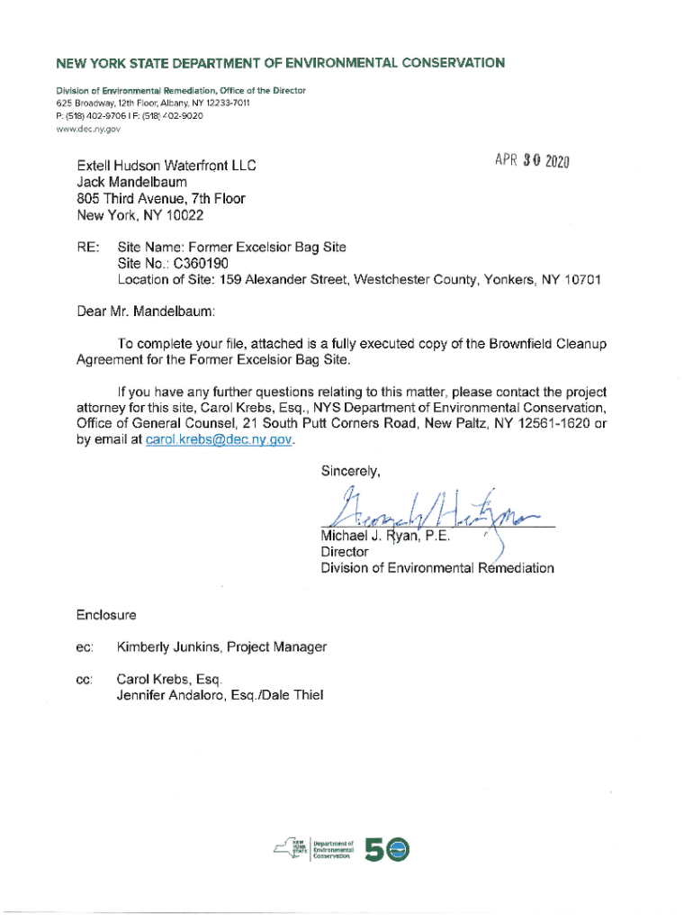 Fillable Online Letter - From the NYS DEC to Anna Throne-Holst (PDF ...