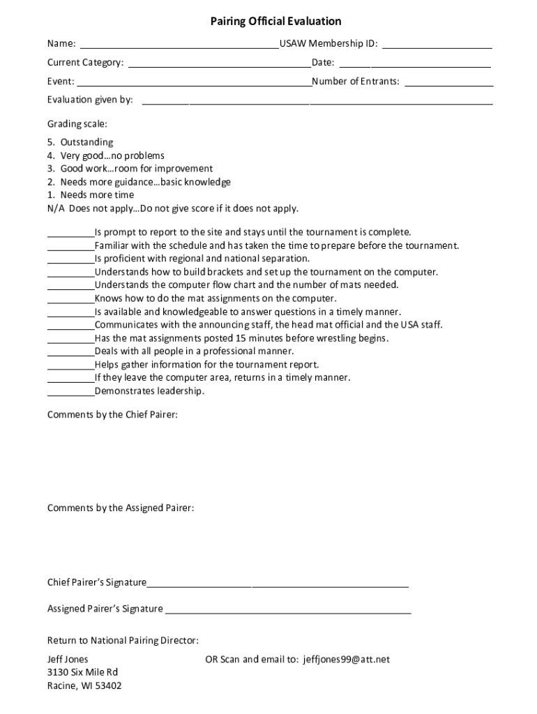 Fillable Online P1 and P1C Pairing Evaluation Form Handwritten Form Fax Email Print - pdfFiller