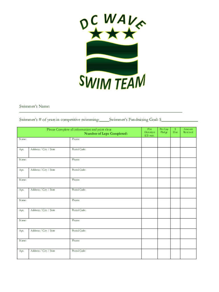 Fillable Online List of Swimming World Swimmers of the Year Fax Email ...
