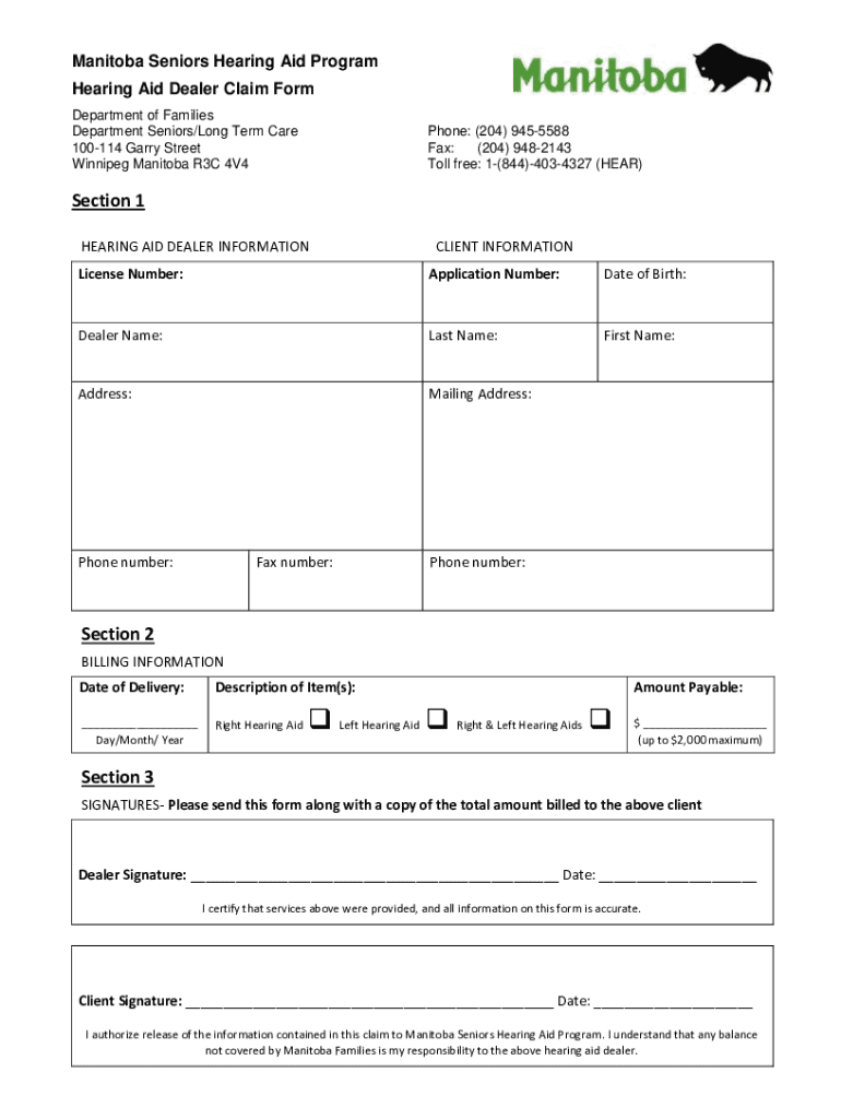 Fillable Online seniors-hearing-aid-program-dealer-claim-form. ... Fax ...