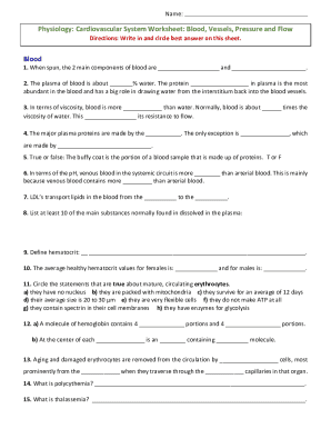 Fillable Online Blood, Vessels, Pressure and Flow Fax Email Print - pdfFiller