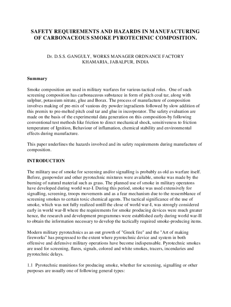 Fillable Online Safety Requirements and Hazards in Manufacturing of ...