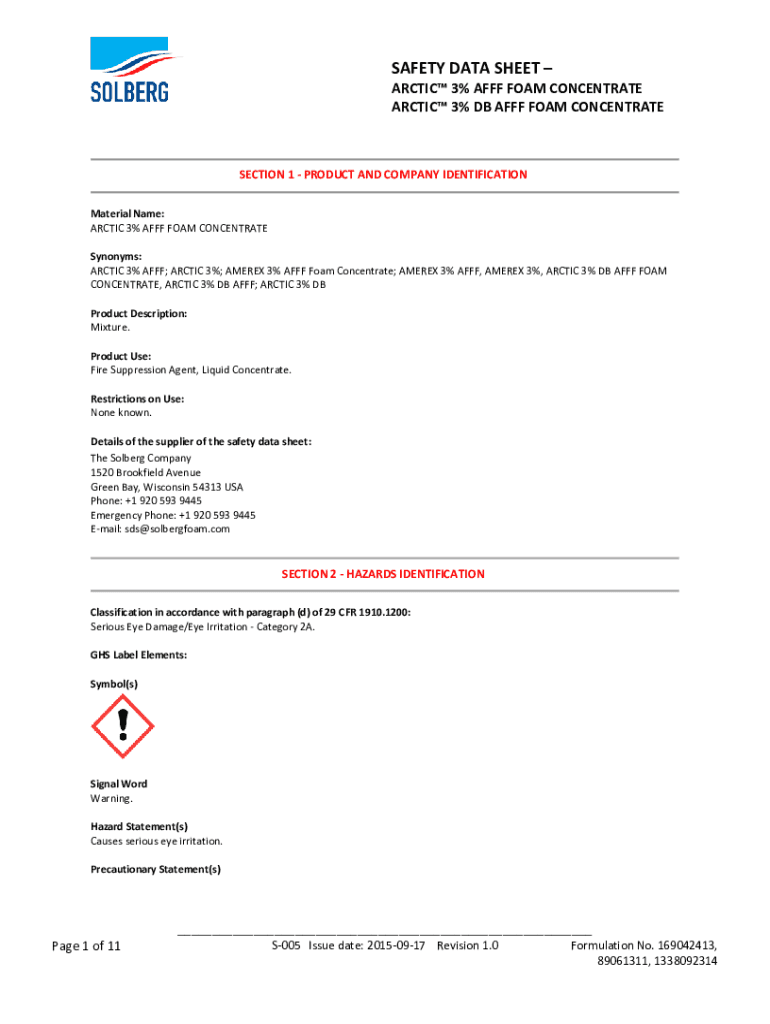 Fillable Online Fillable Online safety data sheet - Amerex Fire Fax Email Print - pdfFiller