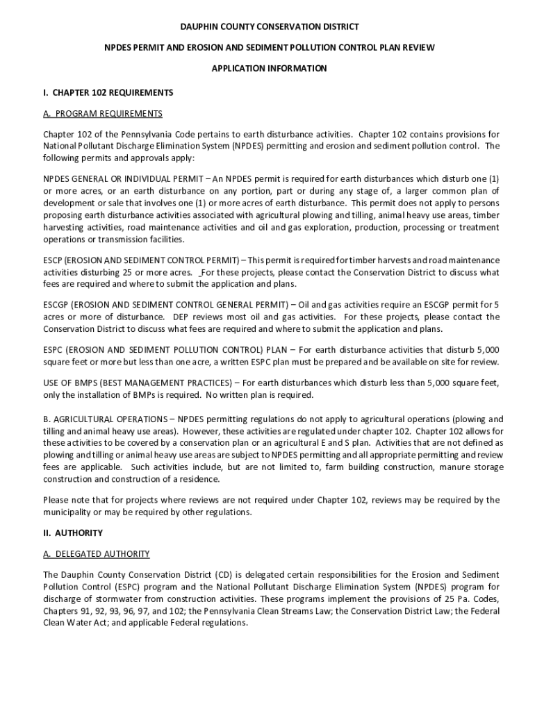 Fillable Online NPDES permit and erosion and sediment pollution control ...