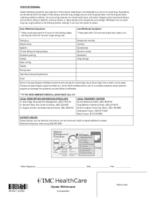 Completable En línea The Clinical Opiate Withdrawal Scale (COWS) Fax ...