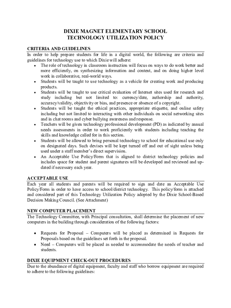 Fillable Online Dixie Magnet Elementary - Fayette County Public Schools ...