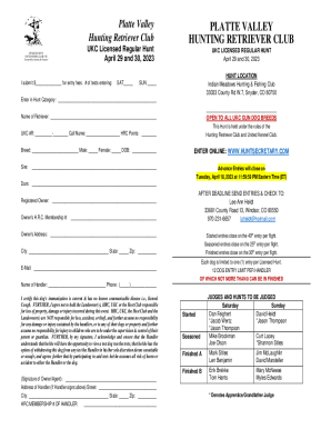 Fillable Online Hunting Retrievers Fax Email Print - pdfFiller