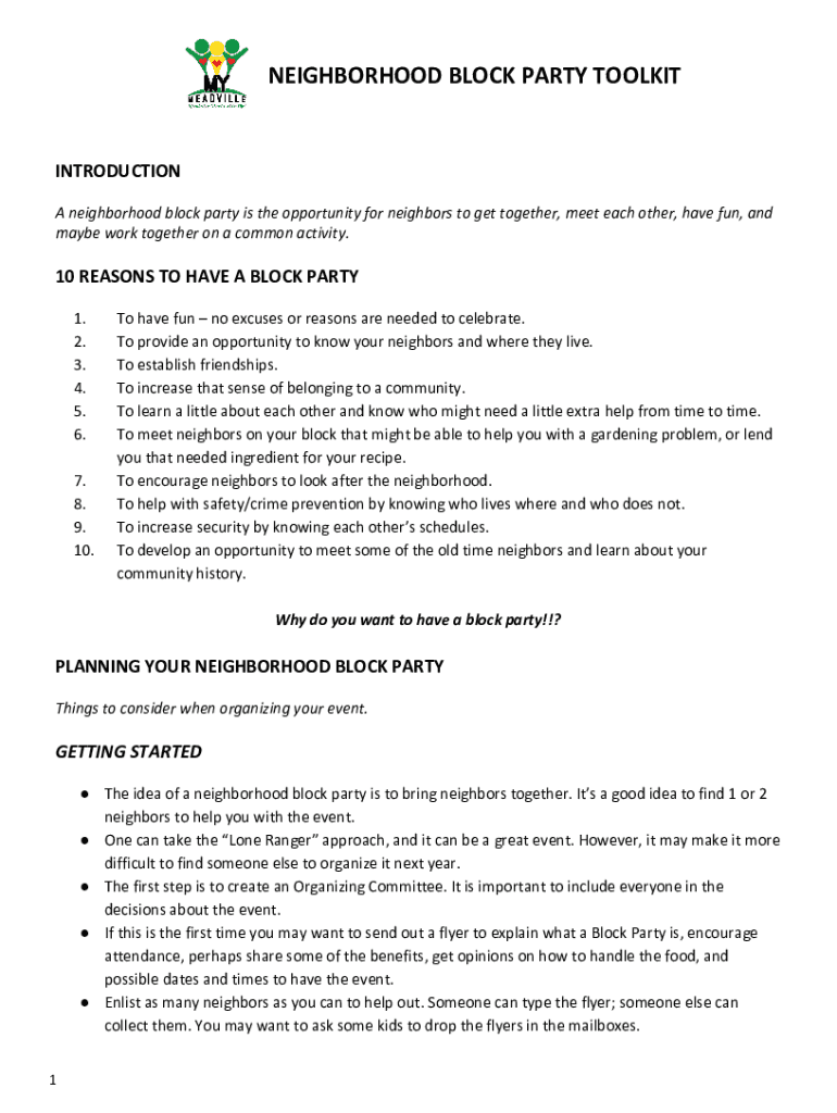 Fillable Online TOOLKIT FOR PLANNING AND ORGANIZING A ... Fax Email ...