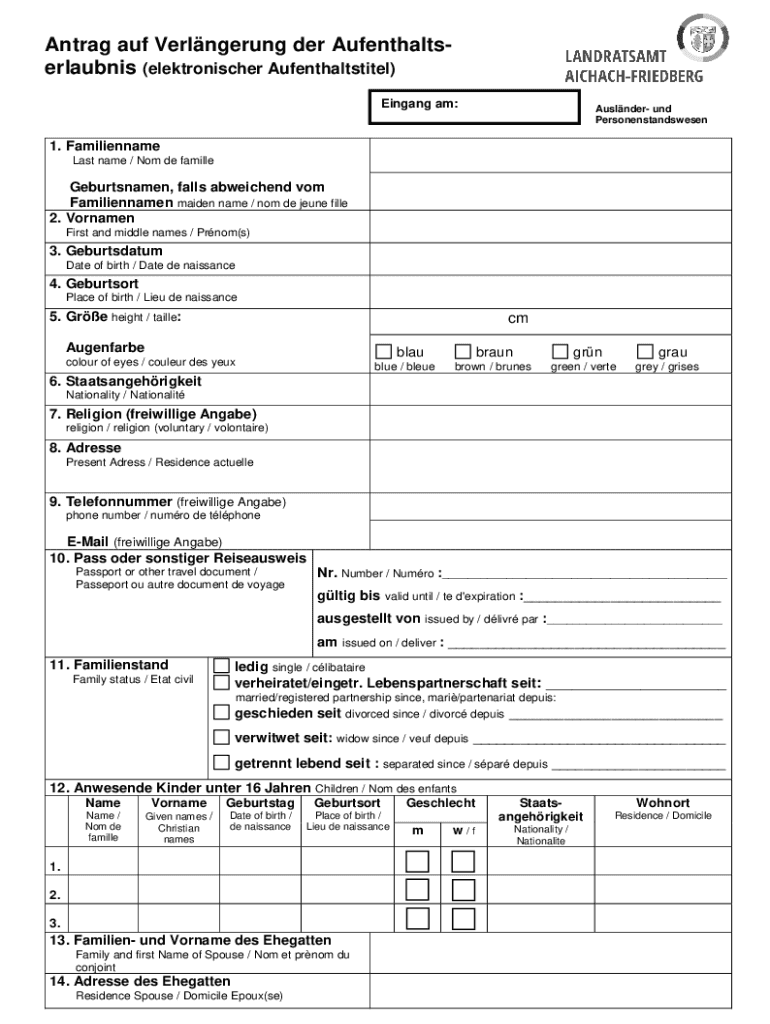 Ausfüllbar Online Elektronischer Aufenthaltstitel (eAT) Fax Email Drucken - pdfFiller