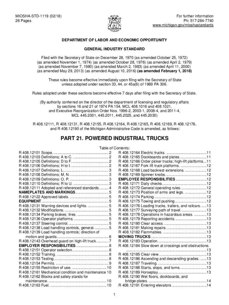 Fillable Online PART 21. POWERED INDUSTRIAL TRUCKS Fax Email Print - pdfFiller