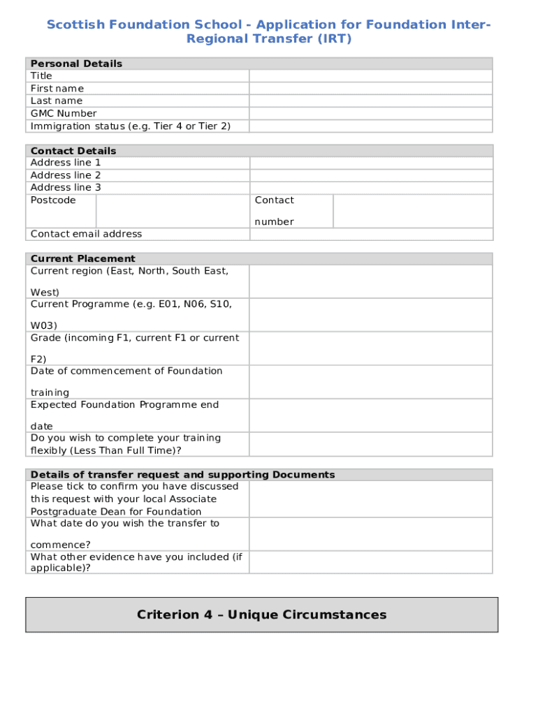 Inter-Regional Transfer (IRT) in Foundation - Scotland Deanery Doc ...