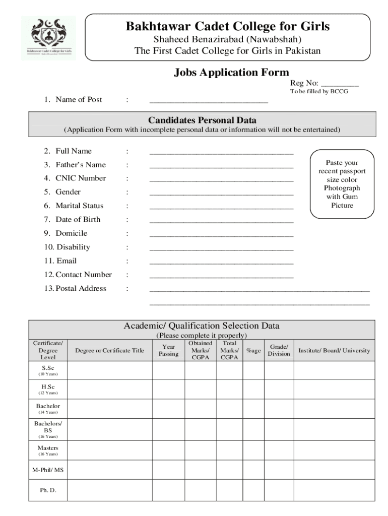 Fillable Online Jobs Application Form Fax Email Print - pdfFiller
