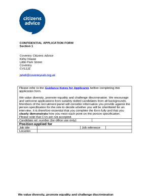 Coventry Citizens Advice Doc Template | pdfFiller