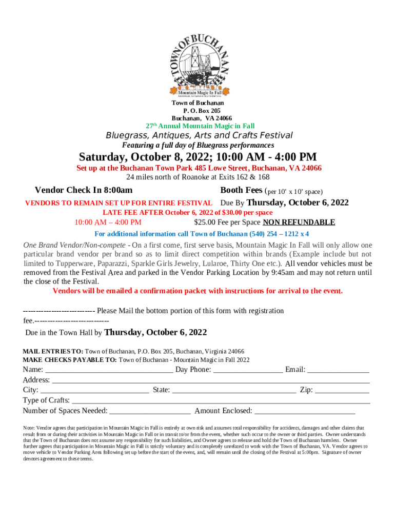 Bluegrass, Antiques, Arts and Crafts Festival Doc Template | pdfFiller