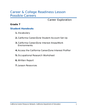 Possible Careers Doc Template | pdfFiller