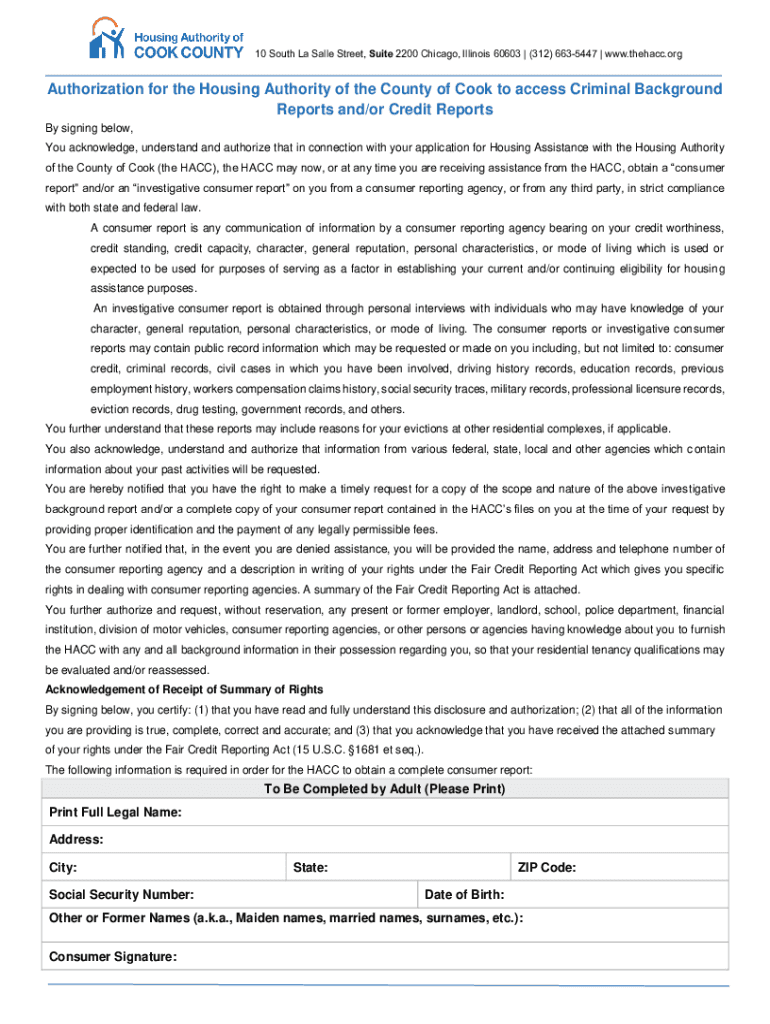 Fillable Online Authorization-for-the-Housing-Authority-of- ... Fax ...