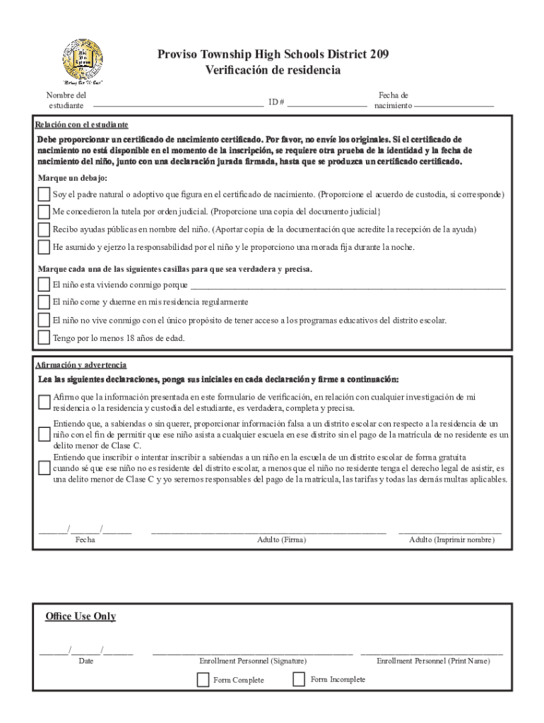 Completable En línea Residency Attestation Form (Must be Notarized) Fax ...