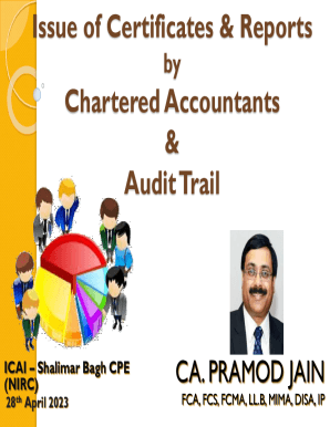 Fillable Online Issue of Certificates & Reports Chartered Accountants ...