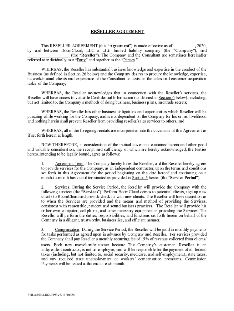 Fillable Online Reseller-Agreement.pdf - Reseller Agreement This... Fax ...