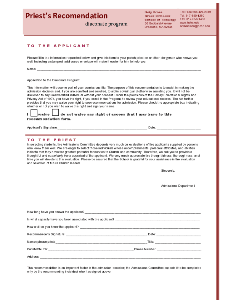 Fillable Online Priest's Fax Email Print - pdfFiller