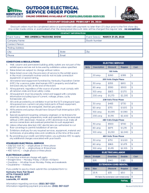 Fillable Online OUTDOOR ELECTRICAL SERVICE ORDER FORM Fax Email Print ...