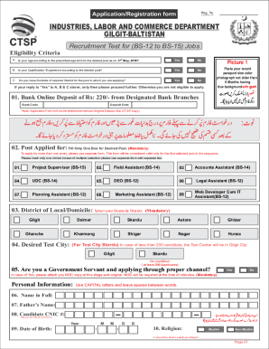 Fillable Online Application form for Industries, Labor and Commerce ...