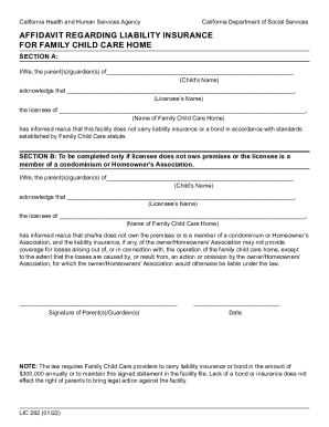 Fillable Online Fillable AFFIDAVIT REGARDING LIABILITY INSURANCE ...